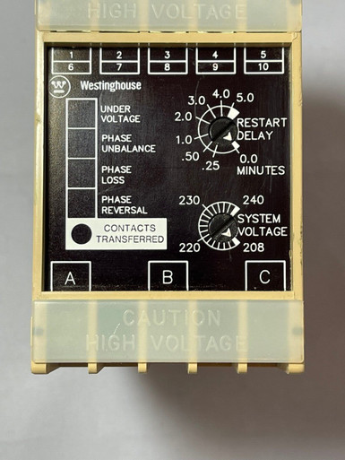 Westinghouse 3 Ph System Voltage Monitor 208-240V 50-60Hz(Model