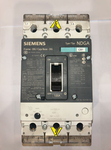 Siemens 100A Circuit Breaker 600V, Used