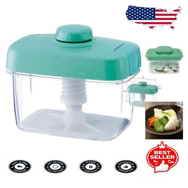 Easy Japanese Pickle Maker - 1.6L BPA-Free Vegetable Press, Green