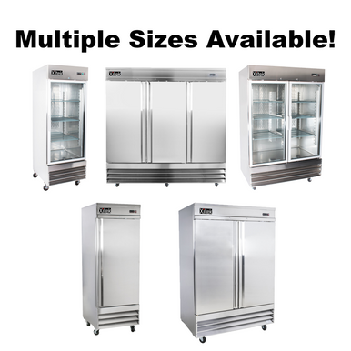Stainless Steel & Glass Reach-In Commercial Freezers - Various Sizes