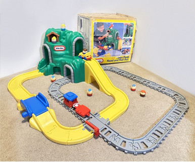 Vintage Little Tikes Peak Road & Rail Set: Tracks, Cars & Train