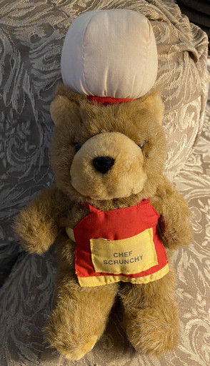 Rare Plush Teddy Bear Chef Scrunchy by Chosun International