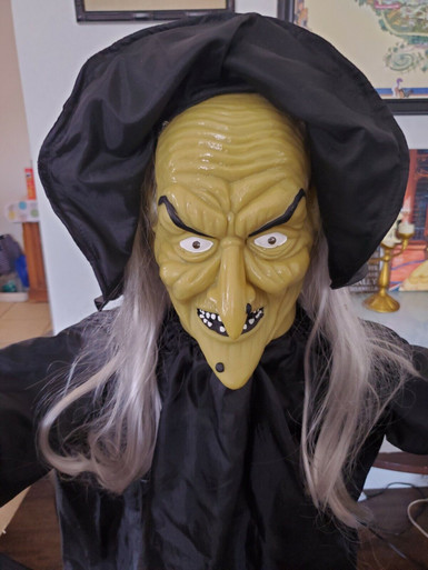 Halloween Animated Witchs Brew Prop with Moving Arms
