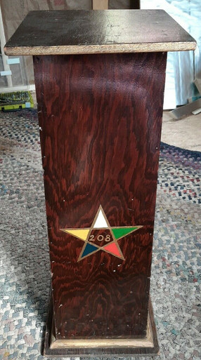1930s Antique Wood Podium Pedestal Masonic Temple Chapter 208