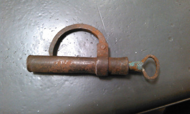 Antique Early 1800s Shackle Lock with Screw Key - Vintage Charm