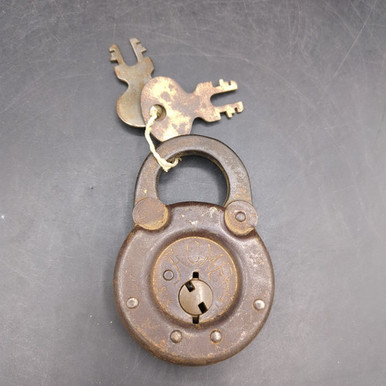 Antique Vintage Edwards Blevins Lock with 2 Original Keys
