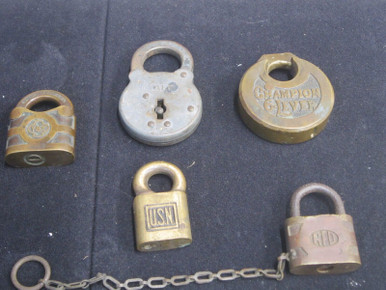 Collection of 5 Vintage Antique Locks for Collectors