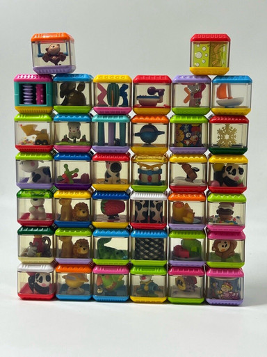 Fisher Price Peek A Boo Blocks - Lot of 38 Sensory Learning Blocks