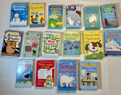Lot of 14 Usborne Activity Flashcard Packs for Kids - Complete Set
