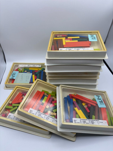 11 Vintage 1990 Wooden Cuisenaire Rods Set for Learning