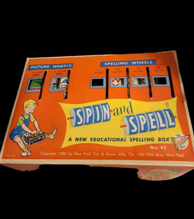Rare Vintage 1950 Spin And Spell Educational Spelling Box