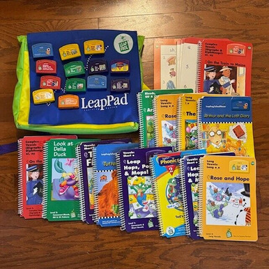 Set of 13 LeapFrog Interactive Books & Cartridges with Case