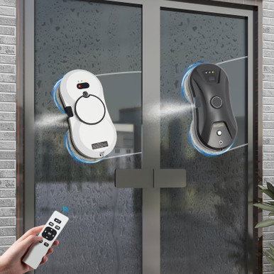 Smart Glass Cleaning Robot - Black/White Window Cleaner Machine
