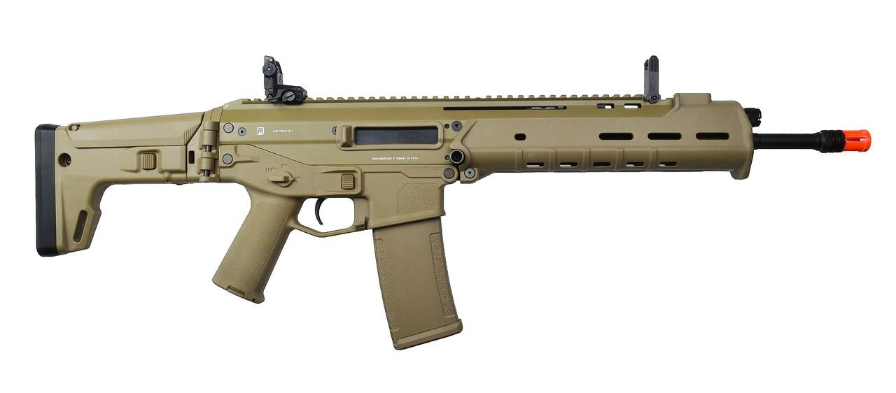 KWA PTS Masada ACR Gas Blowback Airsoft Rifle, FDE/Tan/Desert