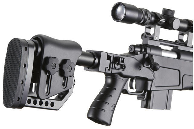 WellFire MB4419-2 Bolt Action Airsoft Sniper Rifle w/ Scope and Bipod ...
