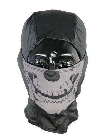 Lancer Tactical Ghost Balaclava, Black w/ Glow in the Dark Skull Design