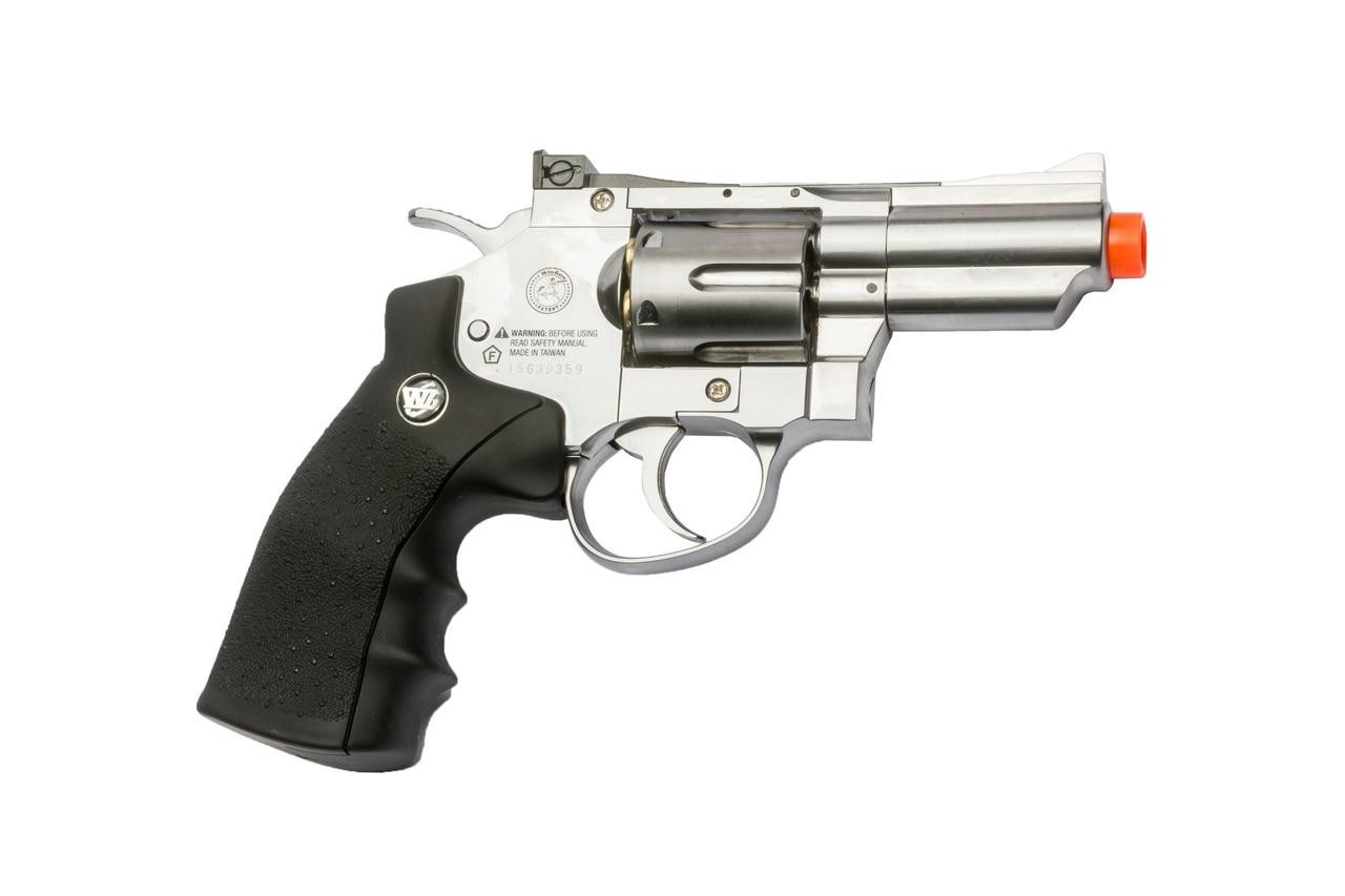 WG CO2 Full Metal Airsoft Revolver, 2" Snub Nose, Chrome