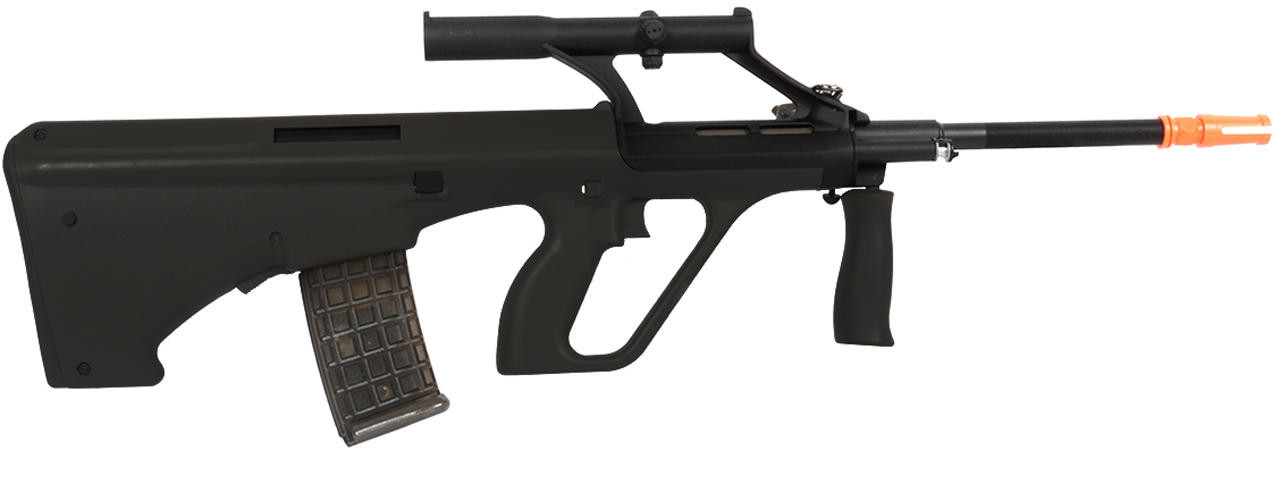 Army Armament Polymer AUG AEG Airsoft Rifle w/ Scope, Black | Airsoft ...
