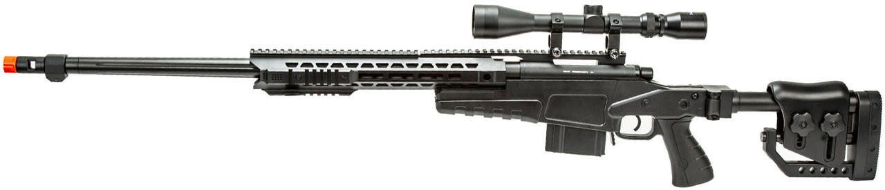 WellFire MB4419-2 Bolt Action Airsoft Sniper Rifle w/ Scope, Black ...