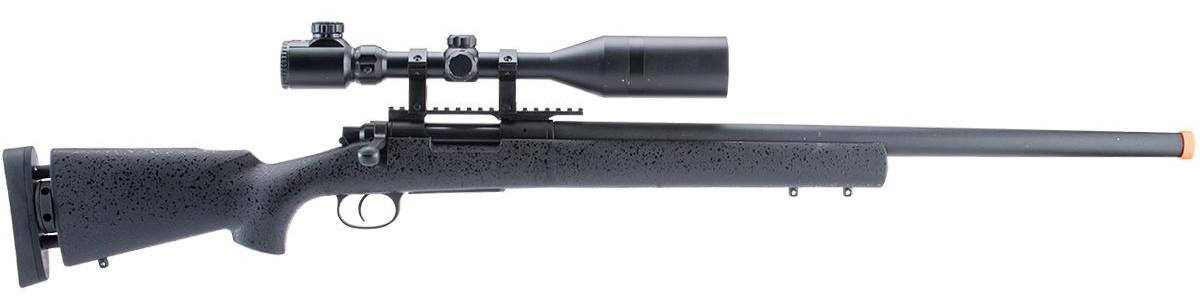 S&T M24 USMC Scout Bolt Action Airsoft Sniper Rifle, Black | Airsoft ...