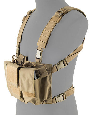 Lancer Tactical Adaptive Multi-Purpose Slim Chest Rig, Tan | Airsoft ...