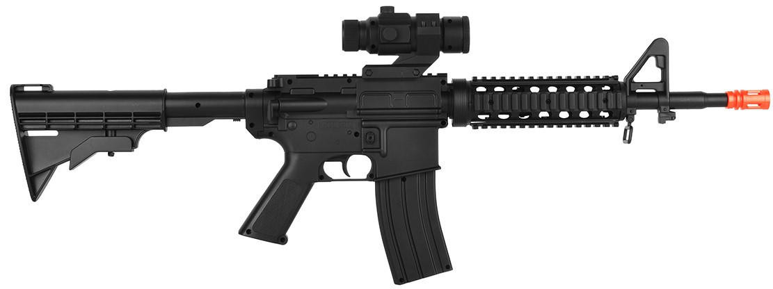 Well D99 LPEG Full-Auto M4 RIS AEG Airsoft Rifle w/ Mock Scope, Black ...
