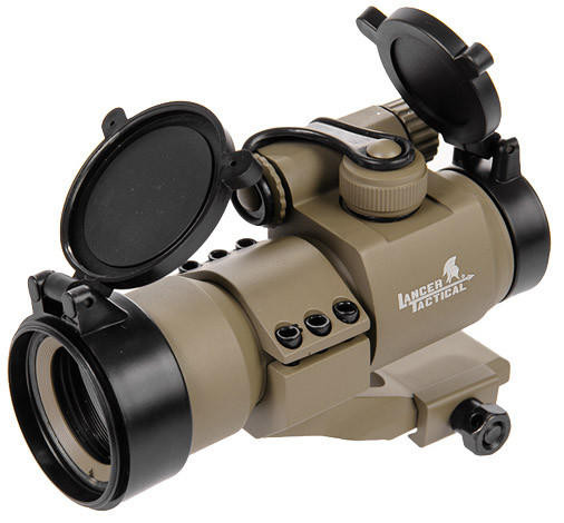 Lancer Tactical 1x30 Red & Green Dot Sight w/ Rail Mount, Dark Earth ...