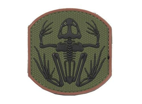 Frog Skeleton PVC Patch, OD Green & Black