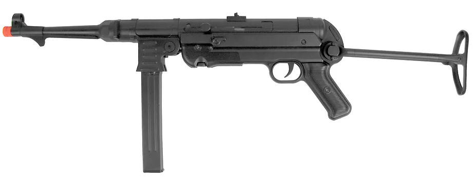 AGM MP007 MP40 AEG Full Metal Airsoft Rifle w/ Battery & Charger, Black ...