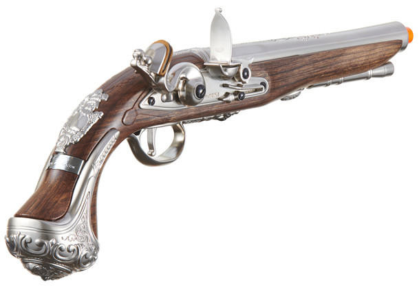 HFC George Washington Flintlock Airsoft CO2 Powered Pistol, Silver ...