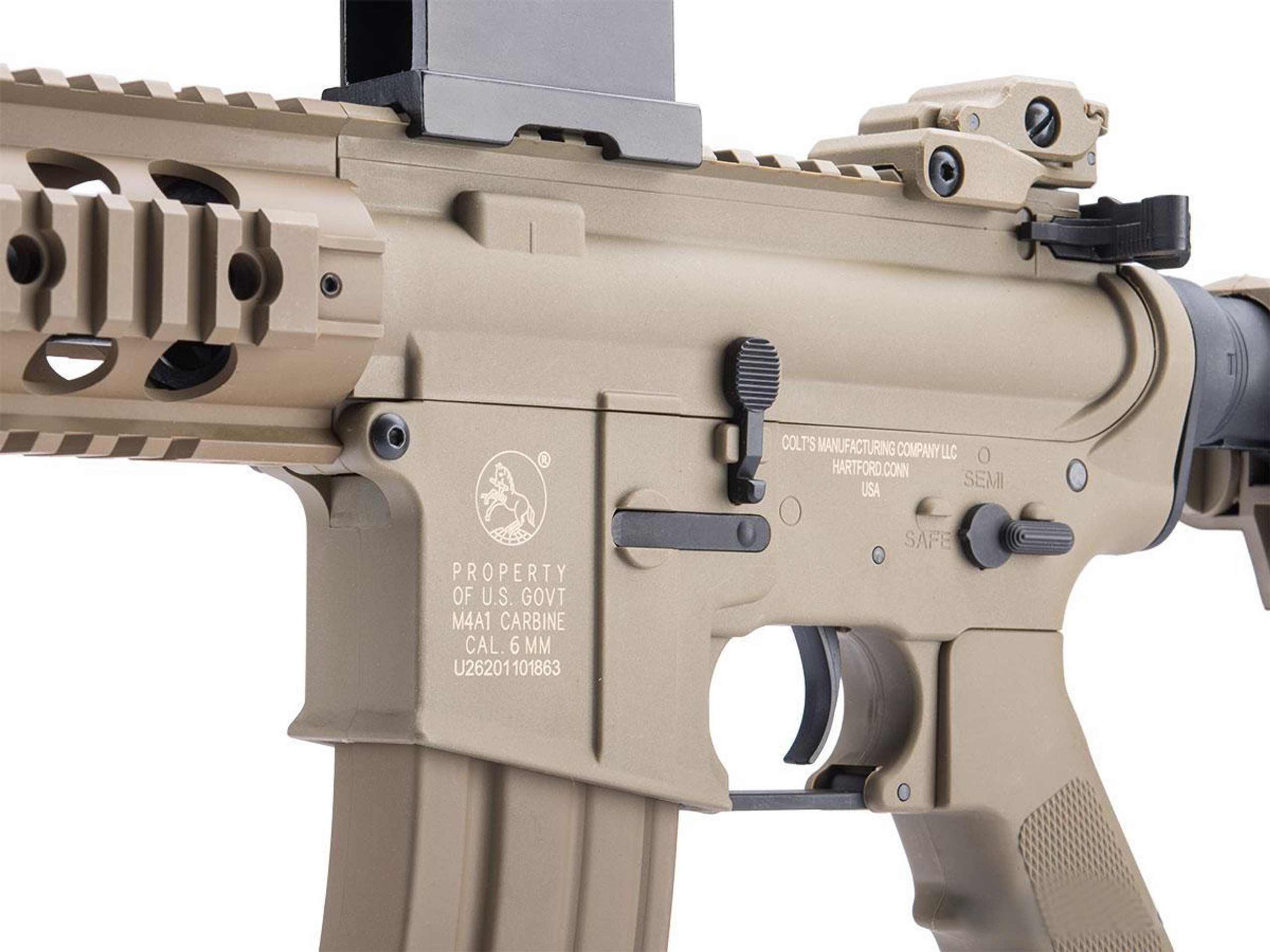 Cybergun Licensed Colt Sportsline Ranger M4 Airsoft AEG Rifle w/ G3 Micro-Switch Gearbox, Tan ...