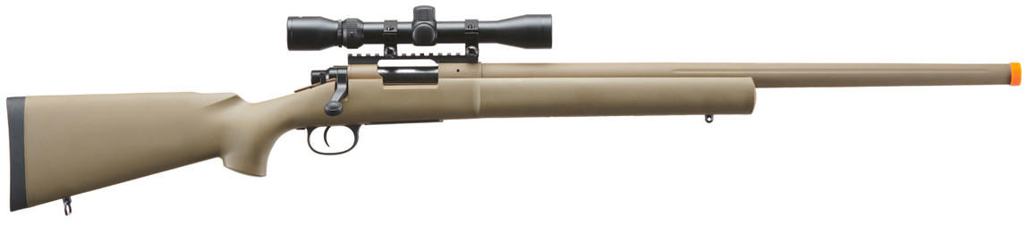 Lancer Tactical M24 Bolt Action Airsoft Sniper Rifle w/ Scope, Dark ...