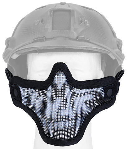 Lancer Tactical Metal Mesh Half Mask Helmet Version, Black & White ...