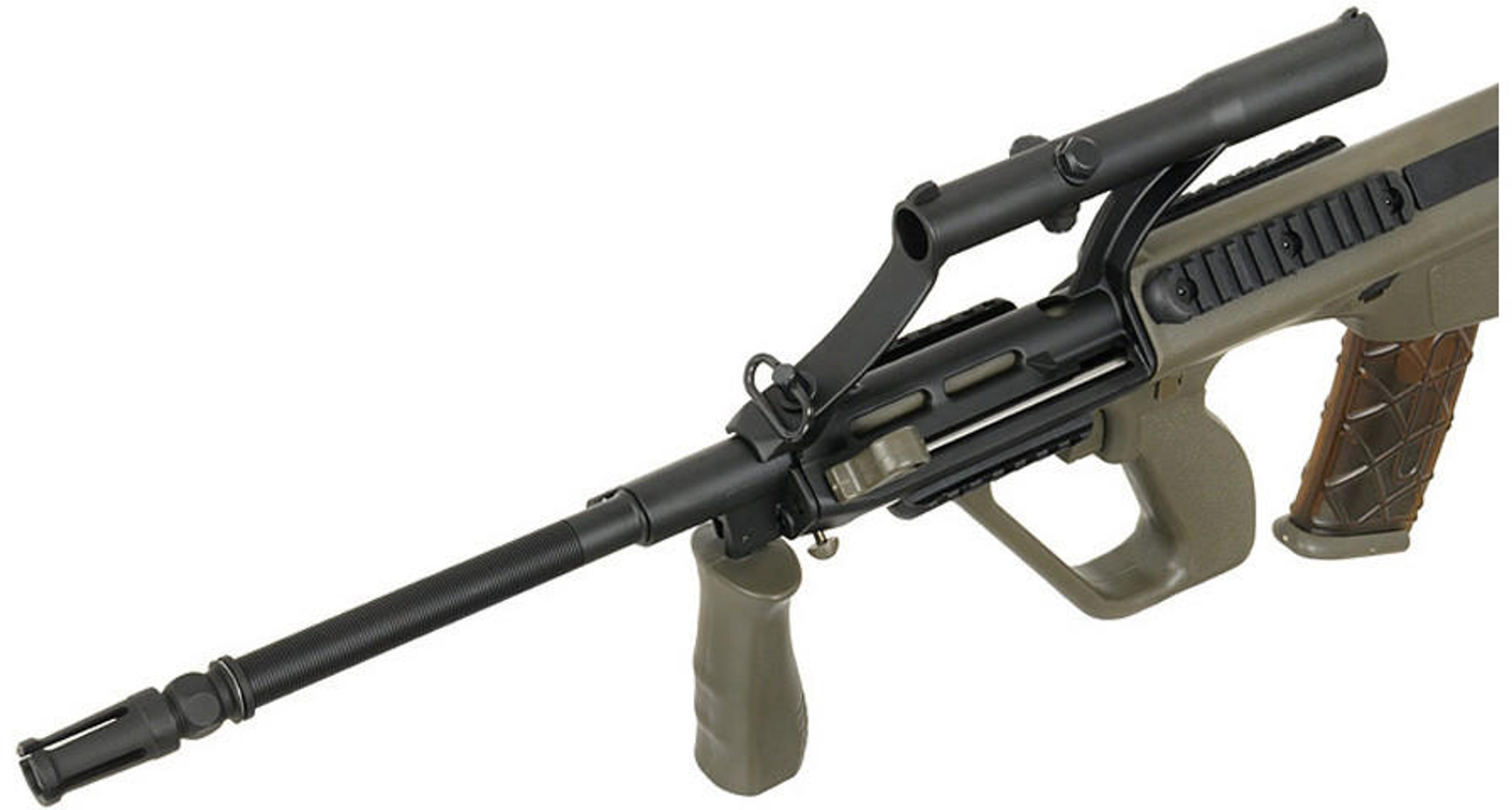 Army Armament Polymer AUG AEG Airsoft Rifle w/ Scope, OD Green | Airsoft Station