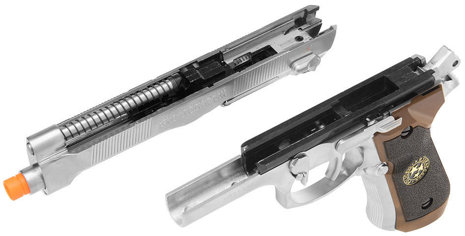 WE Tech RPD Biohazard Samurai Edge M92 GBB Airsoft Pistol, Silver ...