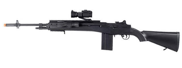AGM M14 Airsoft Sniper Rifle with RIS, Flashlight, and Red Dot Sight ...