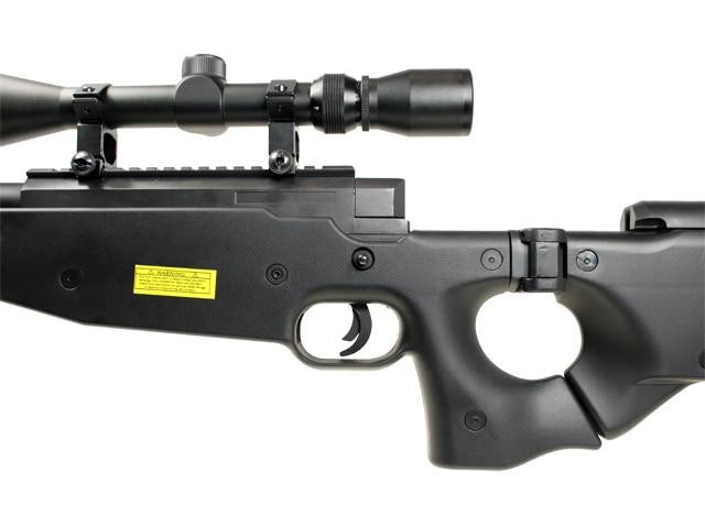 Well MB08 Bolt Action Airsoft Sniper Rifle w/ Scope and Bipod, Black