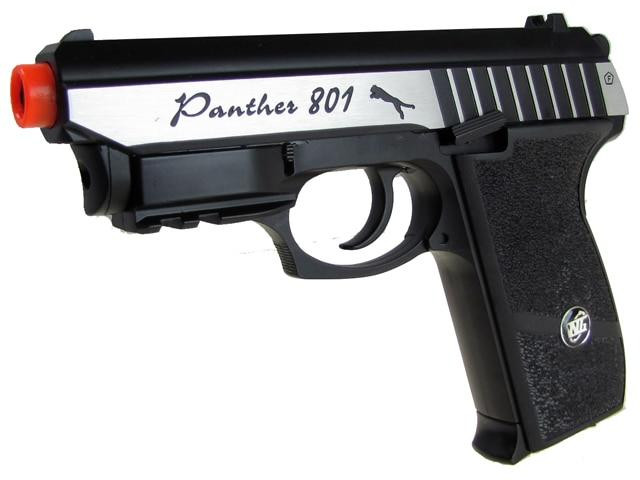 WG Panther 801 CO2 Airsoft Pistol, Full Metal Blowback, Black/Silver ...