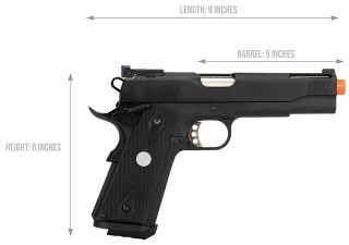 Army Armament Full Metal R30 1911 Gas Blowback Airsoft Pistol, Black ...