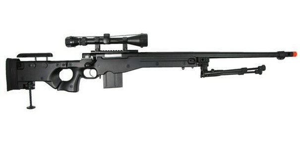 WELL L96 Airsoft Spring Sniper Rifle with Folding Stock, Scope, Bipod ...