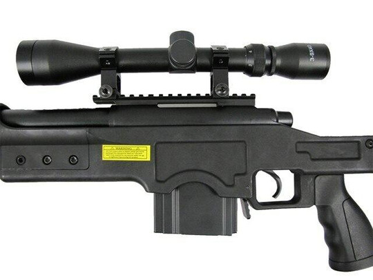 WELL Airsoft Spring Scout Sniper Rifle with Folding Stock, Scope, Bipod ...