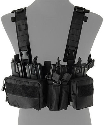 Lancer Tactical Adaptive Sniper Chest Rig, Black | Airsoft Station