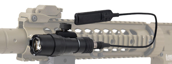 Tactical 500 Lumen LED Flashlight w/ Pressure Pad, Black | Airsoft Station