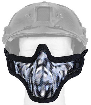 Lancer Tactical Metal Mesh Half Mask Helmet Version, Black & White ...