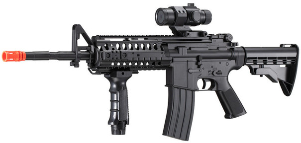 WellFire D96 M4 Carbine Airsoft AEG Rifle w/ Scope and Grip, Black ...