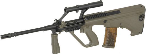 Army Armament Polymer AUG AEG Airsoft Rifle w/ Scope, OD Green ...