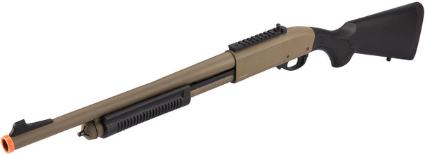 Golden Eagle M870 3/6-Shot Pump Action Gas Powered Airsoft Shotgun, Tan ...