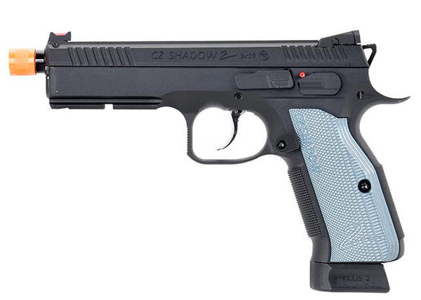 ASG CZ Shadow 2 Co2 Gas Blowback Airsoft Pistol, Black / Blue