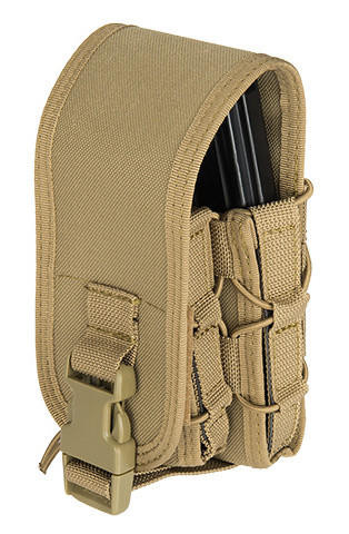 Lancer Tactical 1000D Nylon QD Buckle Pistol/Rifle Mag Pouch, Tan ...