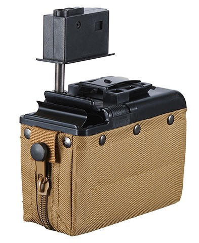 Classic Army 1200rd Box Mag for M249 Series Airsoft LMGs, Tan | Airsoft ...